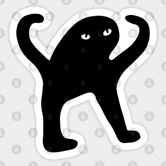 Black Cat Meme Cursed Cats - Black Cat - Sticker | TeePublic