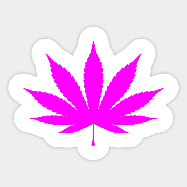 Pink Cannabis Leaf - Cannabis - Sticker | TeePublic