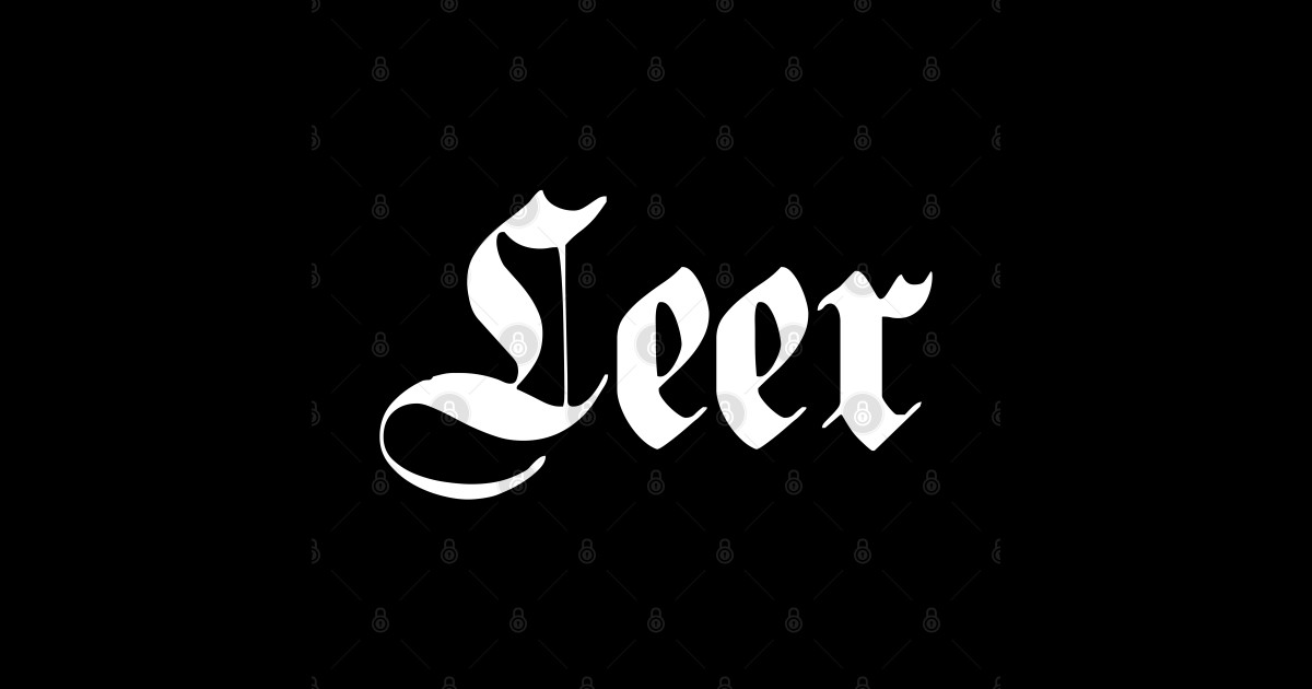 Leer written with gothic font - Leer - Sticker | TeePublic