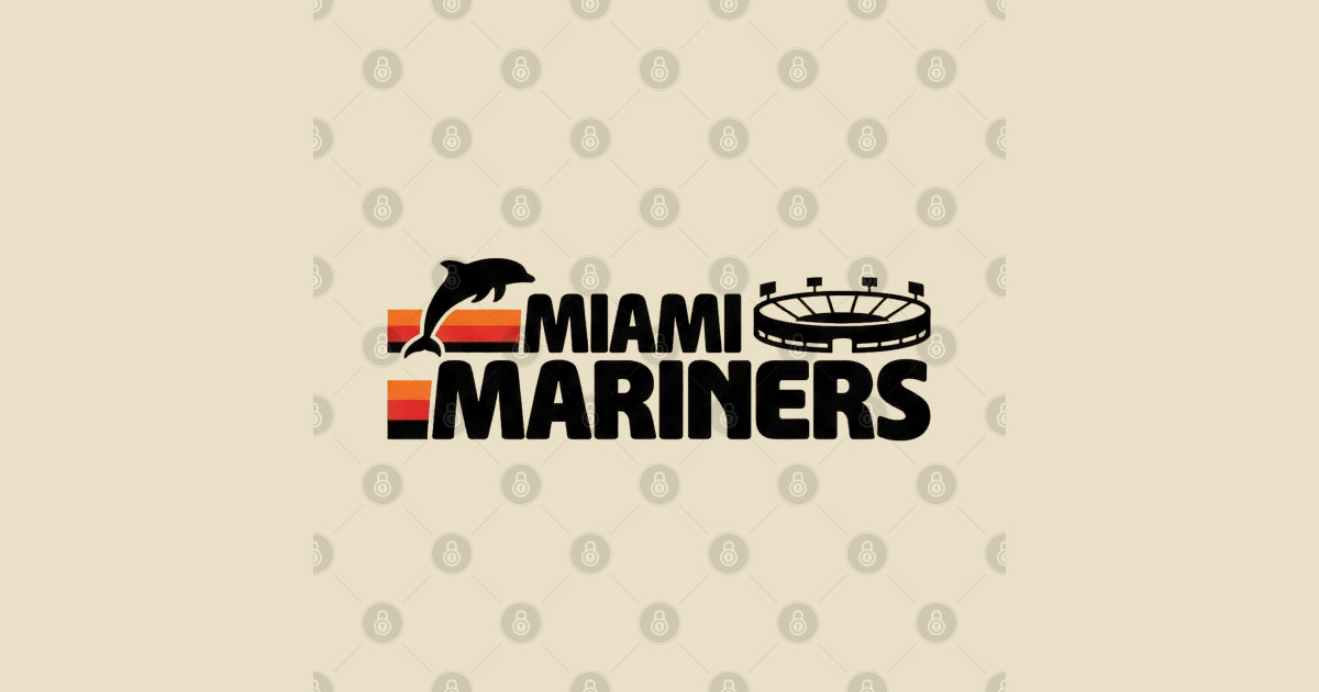 Miami Mariners Retro Stadium Dolphin Design - Miami Mariners - T-Shirt ...