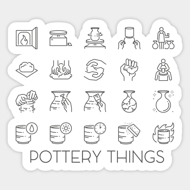 Pottery Things - Pottery Icons - Pottery Steps - Sticker | TeePublic