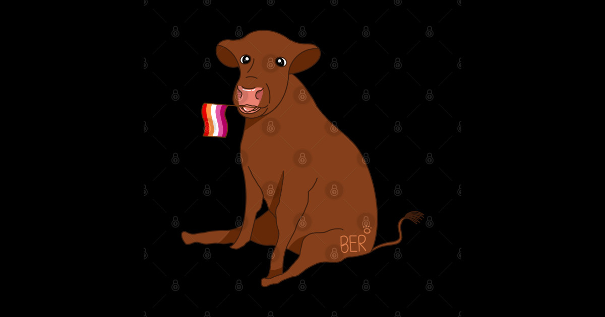 Leslie The Lesbian Pride Cow - Lesbian Pride - Sticker | TeePublic