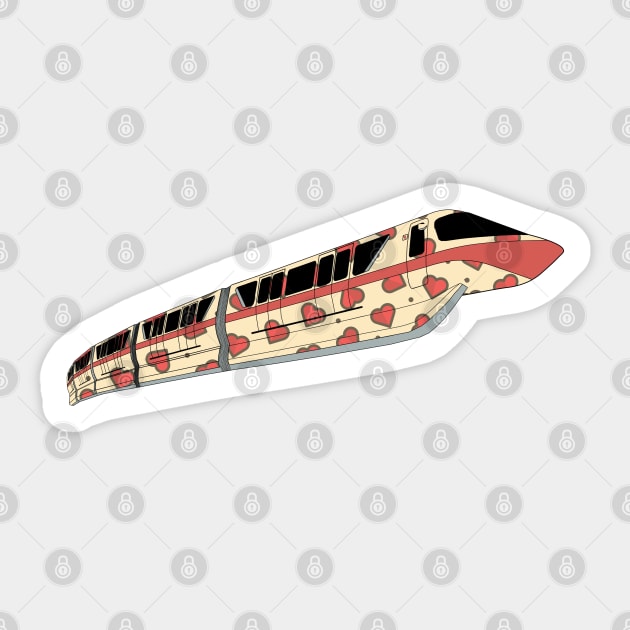 Wrapped Monorail - Hearts - Monorail - Sticker | TeePublic