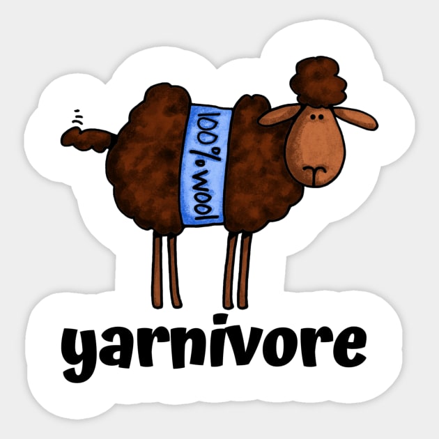 Yarnivore (Dark Sheep) - Knitting - Sticker | TeePublic