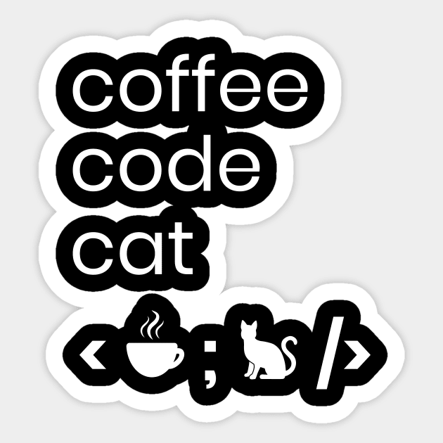 COFFEE CODE CAT - Code - Sticker | TeePublic
