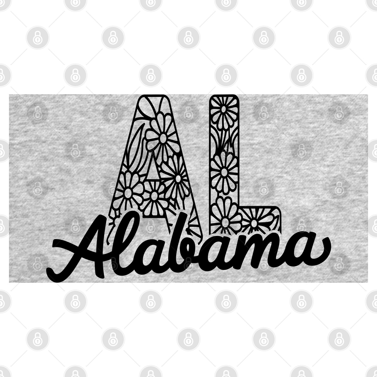 Alabama Floral Typography Monogram - Alabama - T-Shirt | TeePublic