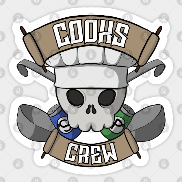 Cooks crew Jolly Roger pirate flag - Jolly Roger - Sticker | TeePublic