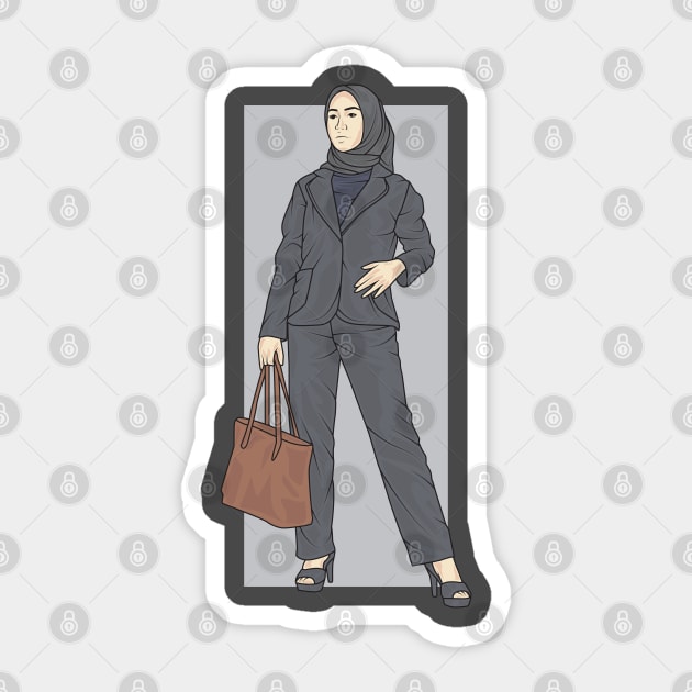 Hijab Girl Suit - Beautiful Woman - Sticker | TeePublic