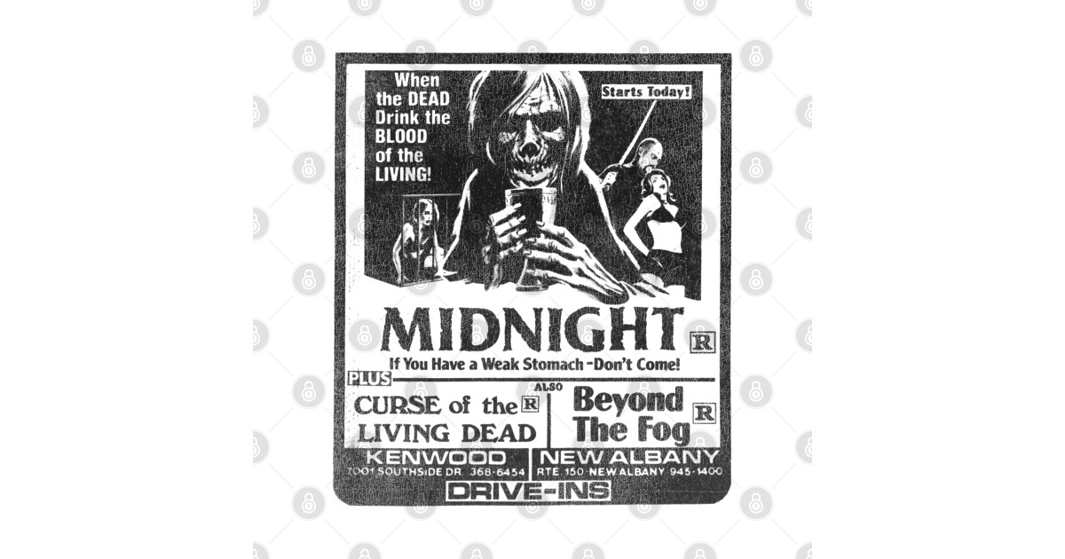 Midnight Drive-In 80s Horror Movies Flyer - Horror - T-Shirt | TeePublic