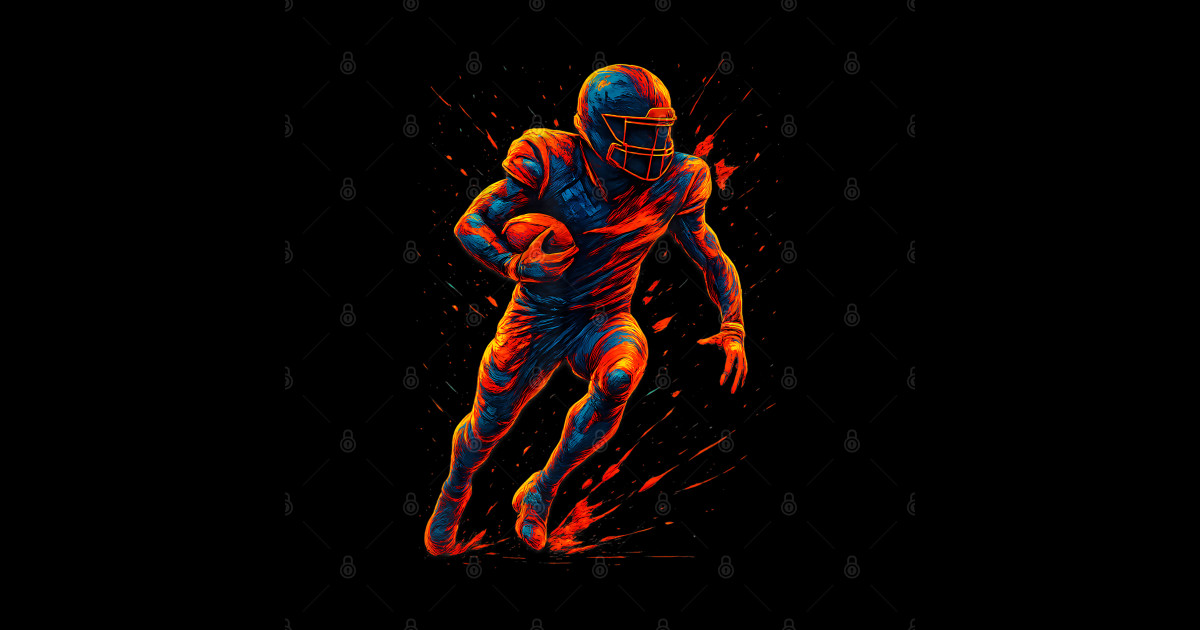 Football Player Line Drip Wr Qb Rb - Football Lineman Drip - Sticker ...