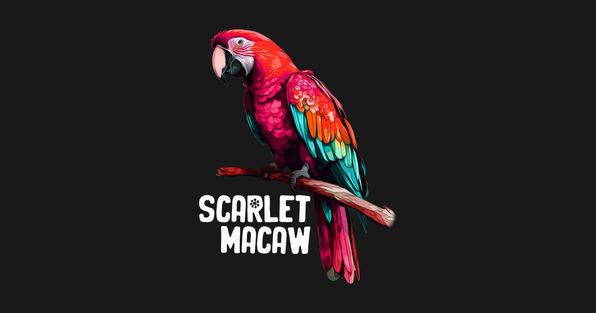 Stunning Scarlet Macaw Wildlife Art - Scarlet Macaw Art - T-Shirt ...