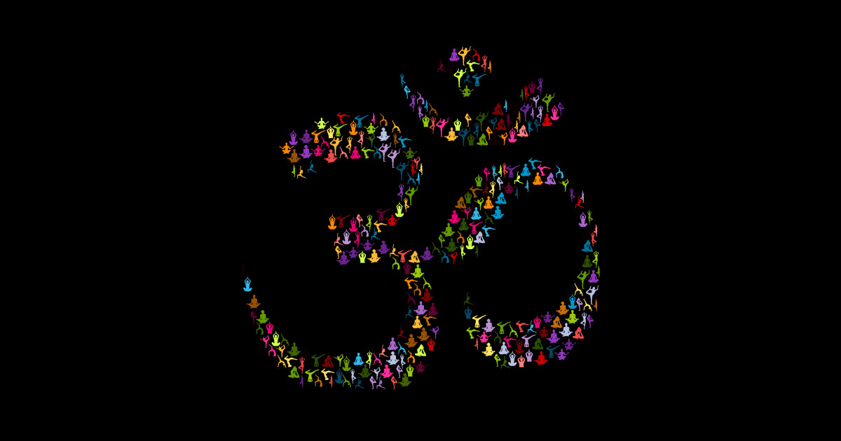 Colorful Aum Om Symbol Sign Yoga Poses - Yoga Poses - Sticker | TeePublic