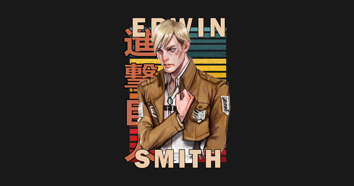 Erwin Smith – Retro Anime Style Commander - Erwin Smith - T-Shirt ...