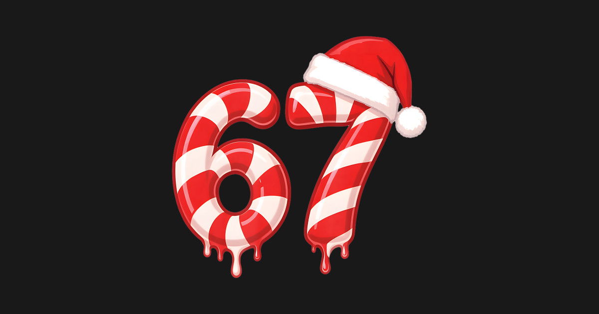 Melting Candy Cane 67 Santa Hat - Candy Cane Christmas - T-Shirt ...