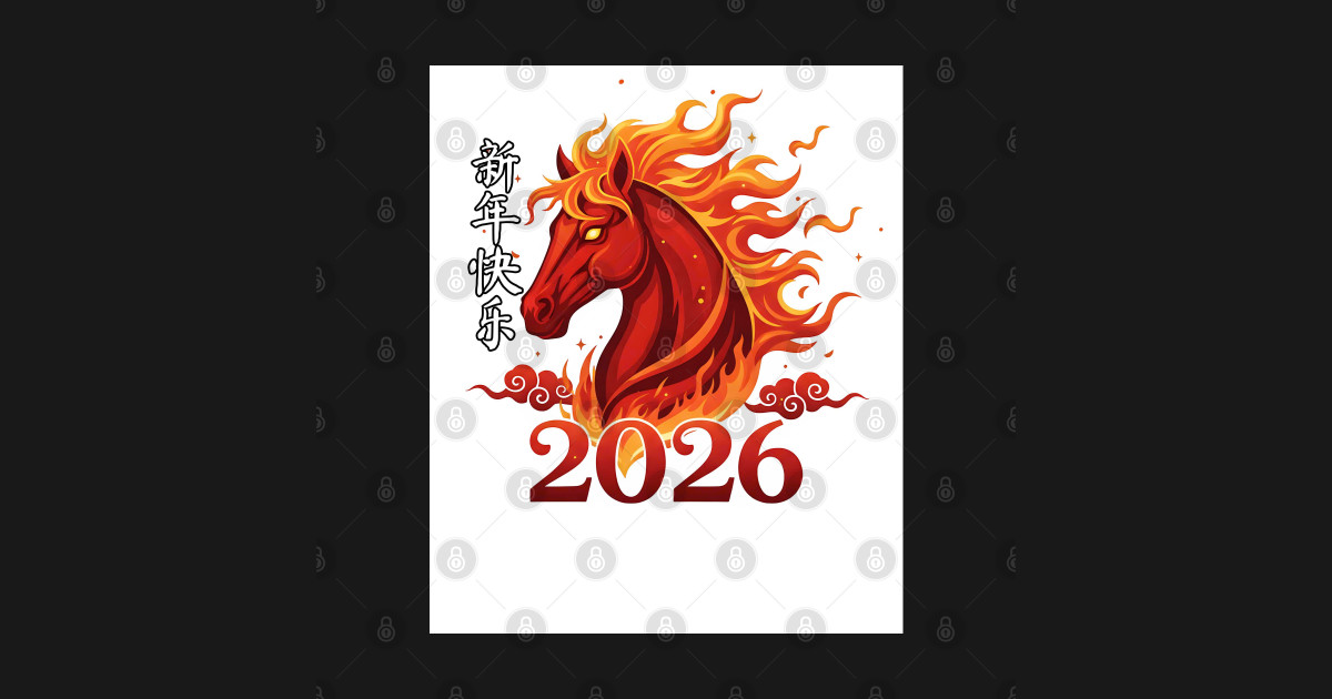 Year of Horse 2026 Happy Chinese Lunar New Year Horse Zodiac - Happy ...