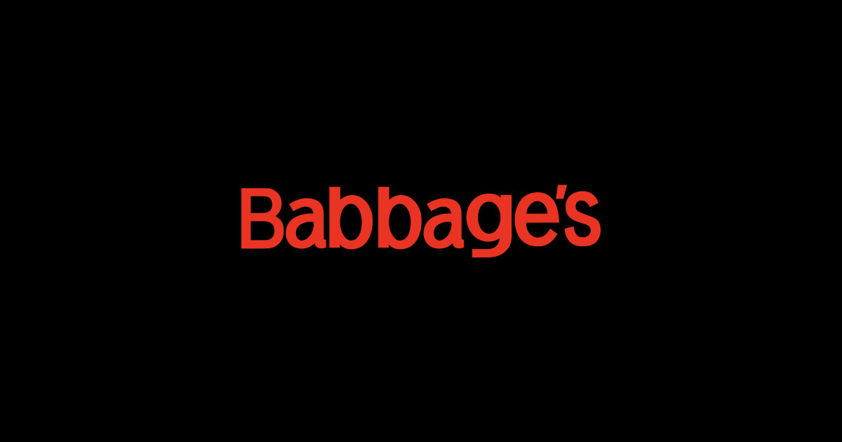 Babbage's - Defunct Electronics Store - Babbages - Sticker | TeePublic