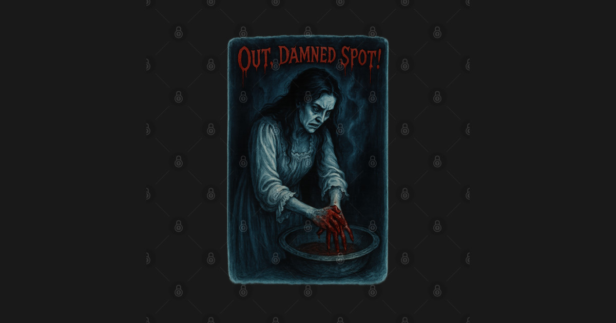 Out, Damned Spot - Dark Lady Macbeth Shakespeare Horror Art - Lady ...