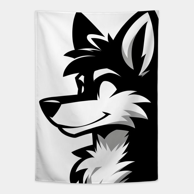 Simple Anthro Furry Wolf Silhouette V2 - Furry - Tapestry | TeePublic