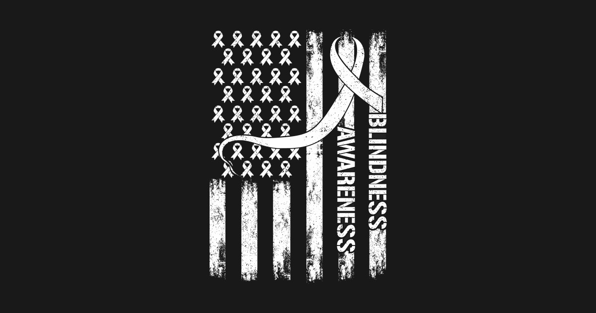 Blindness Awareness Month American Flag Ribbon - Blindness Awareness ...