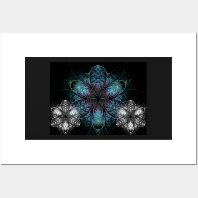 Breach: Blue and Crystal Floral Design - Barrowda - Posters and Art ...