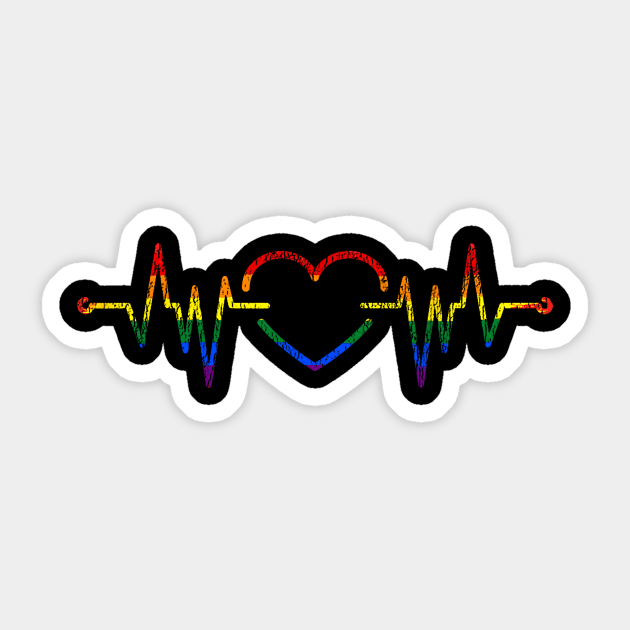 Rainbow Flag Heart Heartbeat Lgbt - Rainbow Flag Heart Heartbeat Lgbt ...