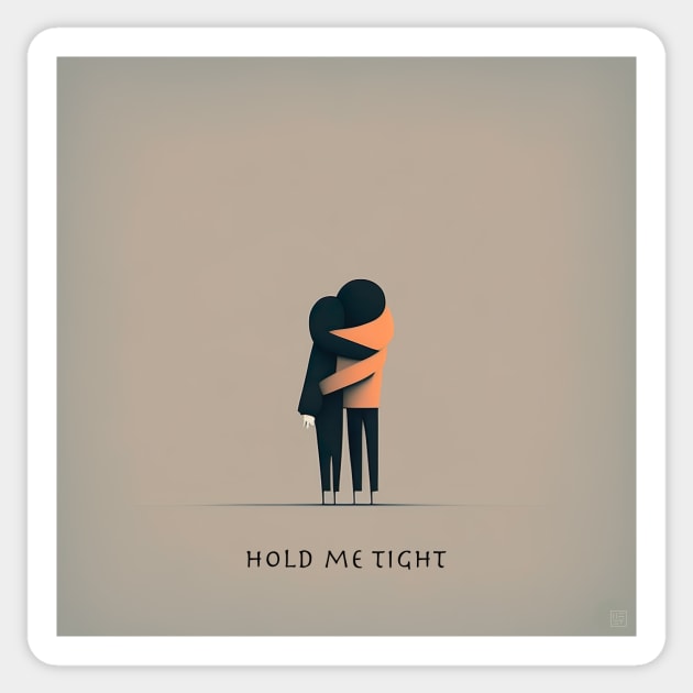[AI Art] Hold me tight, Minimal Art Style - Hold Me Tight - Sticker ...