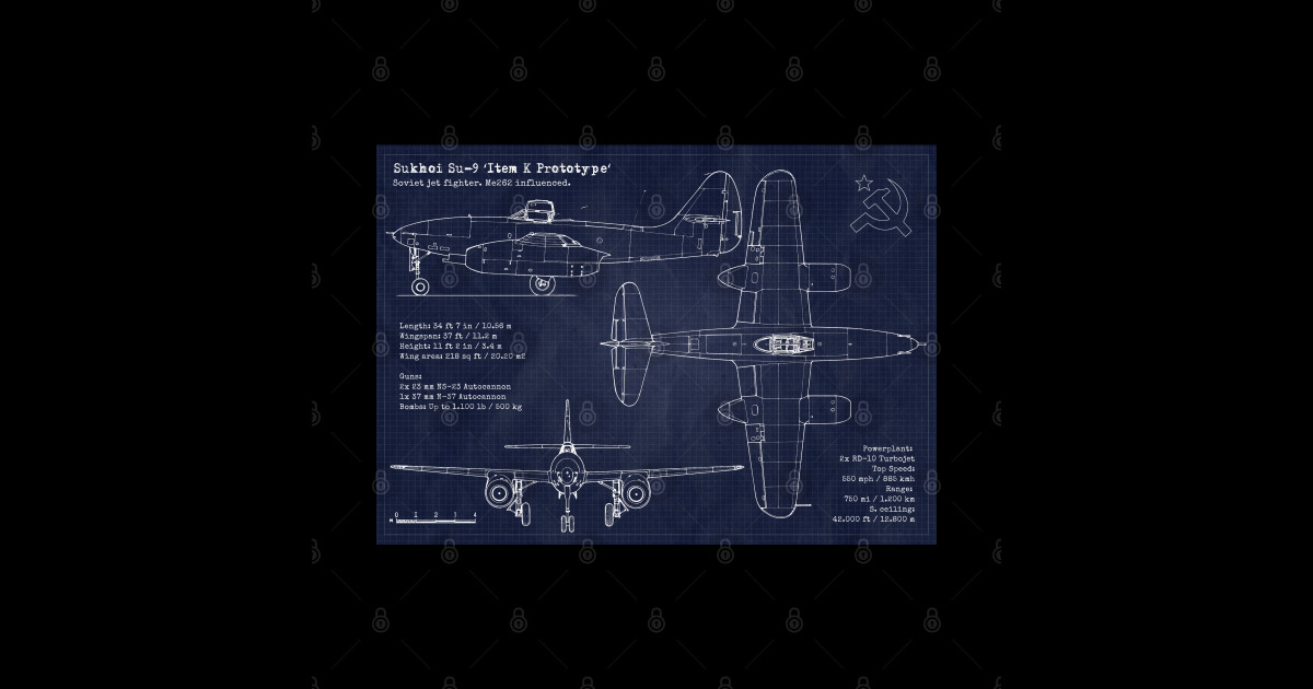 Sukhoi Su9 Blueprint - Sukhoi - Posters and Art Prints | TeePublic