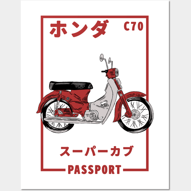 C70 Passport Honda Super Cub - Japan - Posters and Art Prints | TeePublic