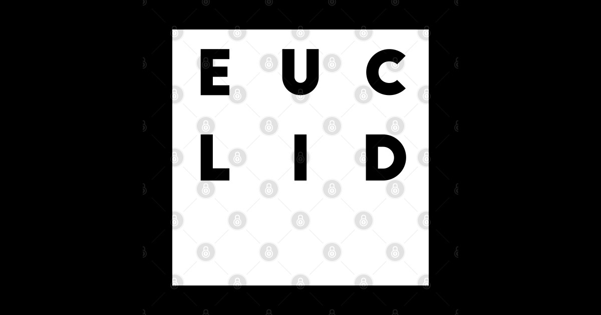 Euclid | White square, black letters - Euclid - Sticker | TeePublic