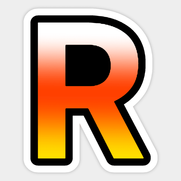 Fire Letter R - Monogram - Sticker | TeePublic