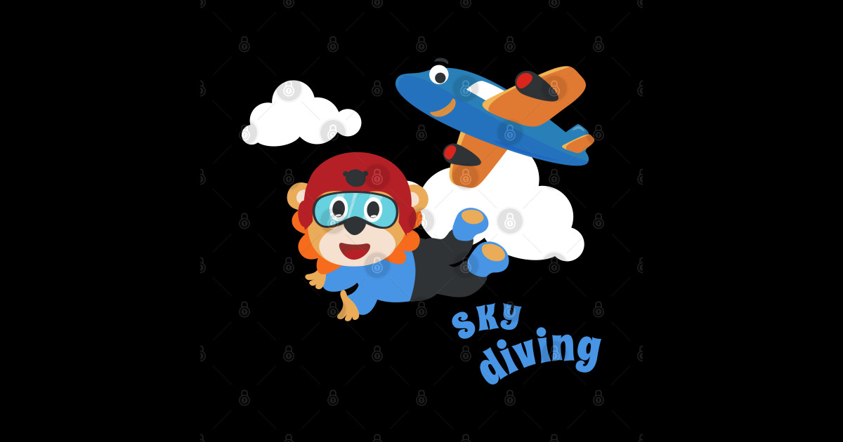 Vector illustration of a cute skydiver. - Skydiving Theme Party ...