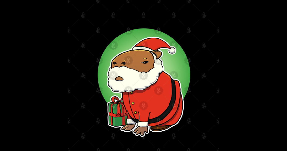 Merry Christmas Grumpy Capybara Santa - Merry Christmas - Sticker ...