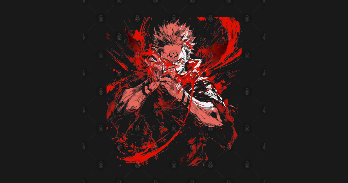 Ryomen Sukuna Intense Blood Splash Art - Ryomen Sukuna - T-Shirt ...