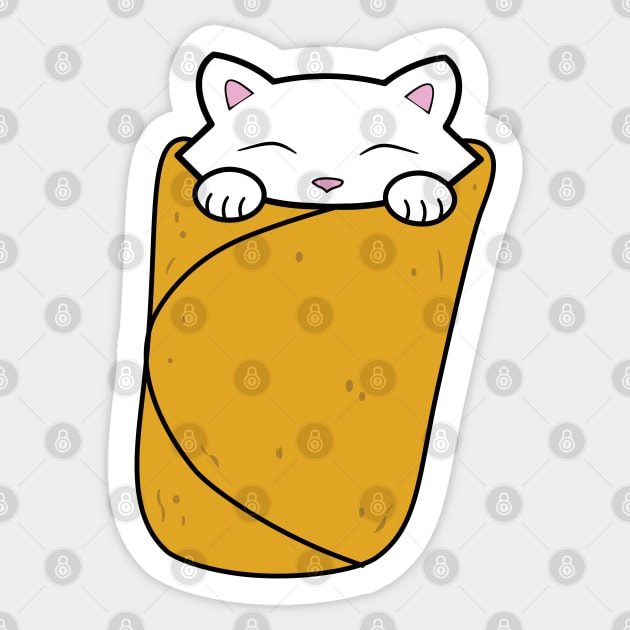 Purrito, Cute cat Burrito - Burrito - Sticker | TeePublic