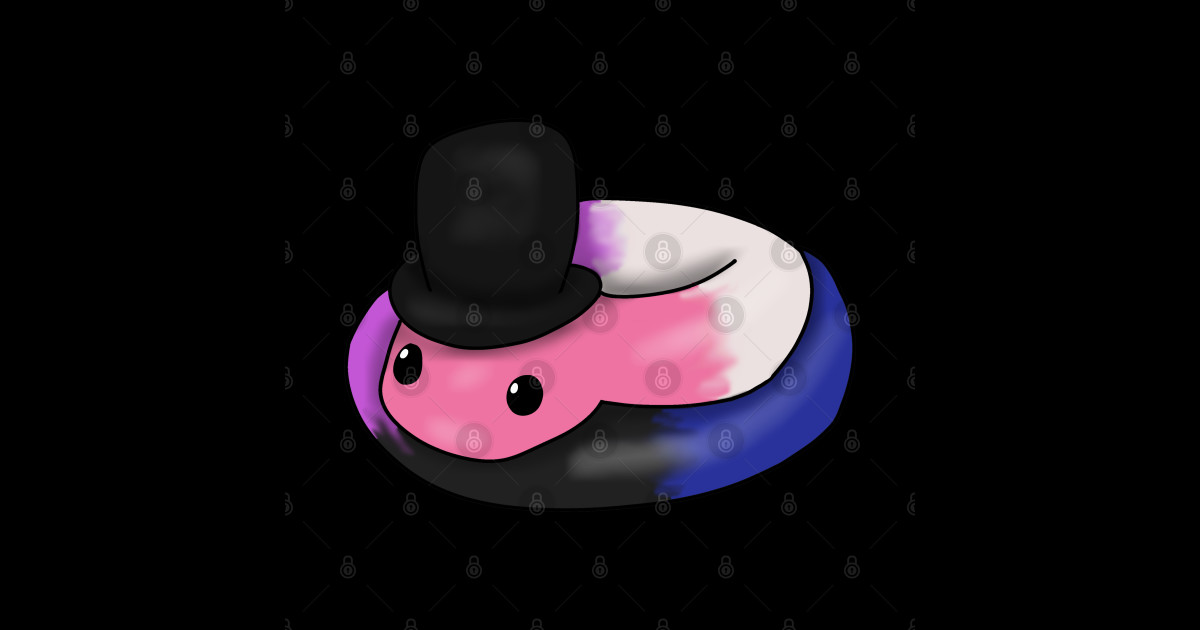 Genderfluid Snake in a top hat - Genderfluid - Sticker | TeePublic