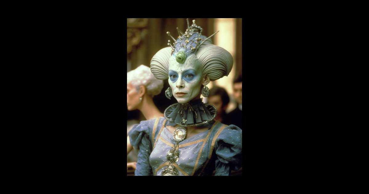 Alien Cyber-Rococo Fashion - Weird - Sticker | TeePublic