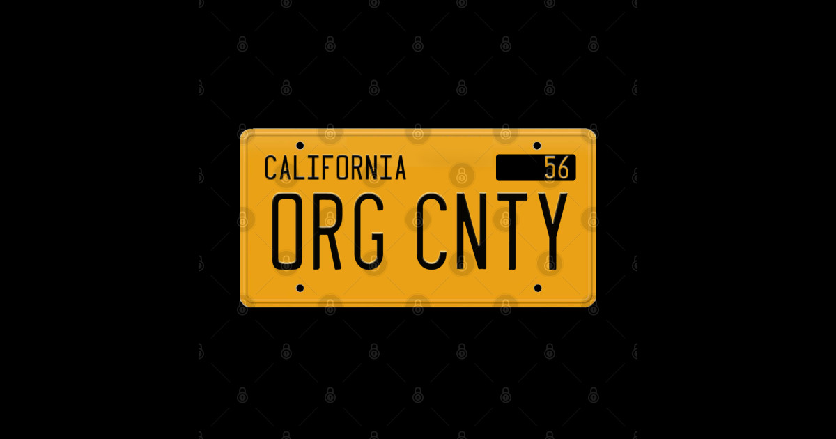 Orange County California Yellow License Plate - Orange County - Sticker ...