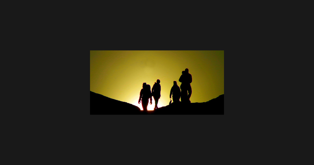 Silhouette of walker's on the peak of mam tor derbyshiire - Walkers - T ...