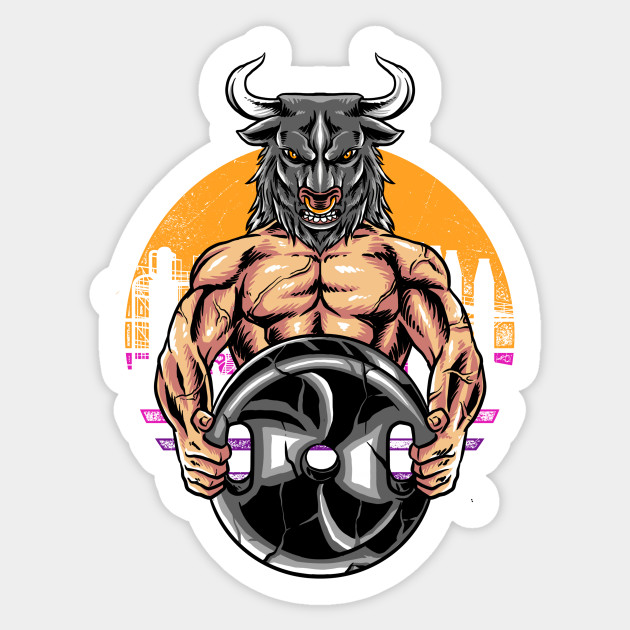 bulls gym - Animal - Sticker | TeePublic