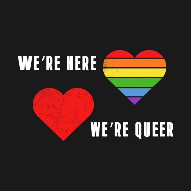 We’re here we’re queer Shirt LGBT Pride Month Tee LGBTQ Supporter Gift ...
