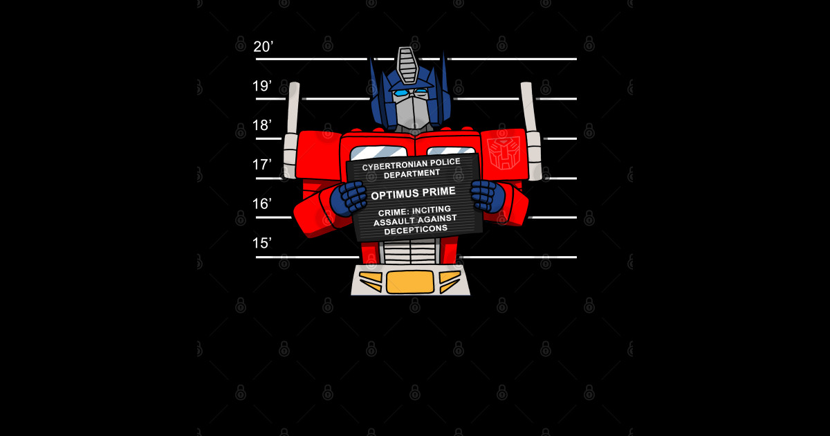 Funny G1 Hero Robot Leader Mugshot - Funny - Sticker | TeePublic