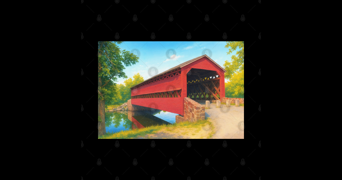 The Historic Sach’s Covered Bridge - Sachs Covered Bridge - Sticker ...