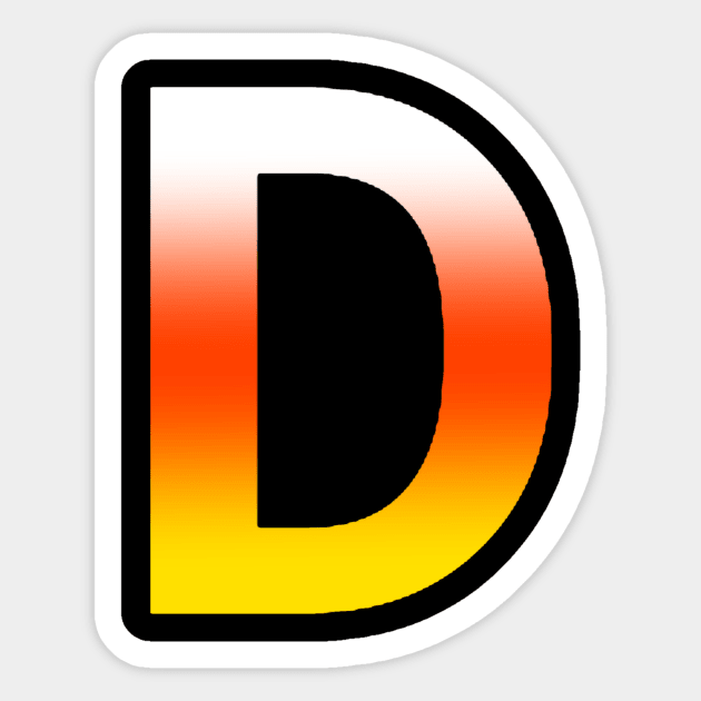 Fire Letter D - Monogram - Sticker | TeePublic