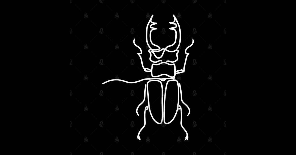 Stag Beetle Line Art - Stag Beetle - Sticker | TeePublic