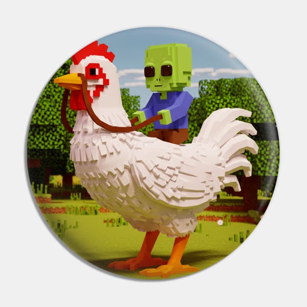 Chicken-Jockey - Funny Alien riding chicken - Chicken Jockey - Pin ...