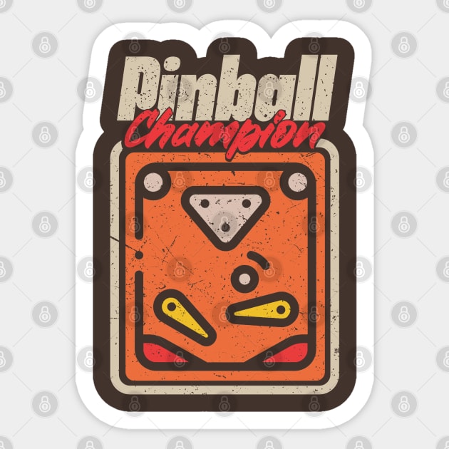 Vintage Pinball Champion - Pinball - Sticker | TeePublic
