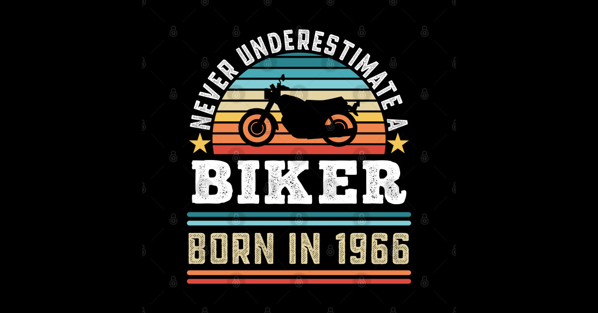 Biker born 1966 60th Birthday Motorbike Gift Dad - Motorbike - T-Shirt ...