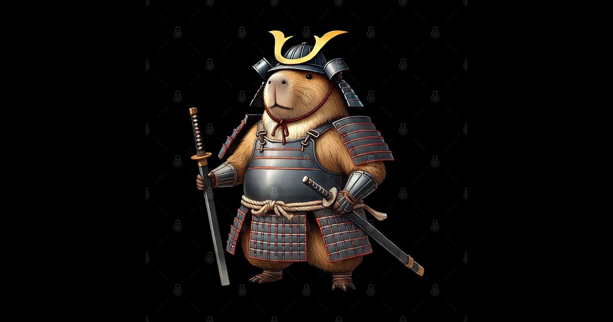 Samurai Capybara - Samurai Capybara - Sticker | TeePublic