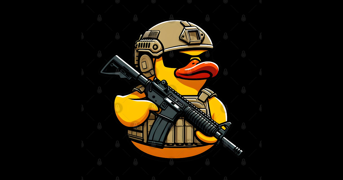 tactical Rubber Duck - Rubber Duck - Sticker | TeePublic