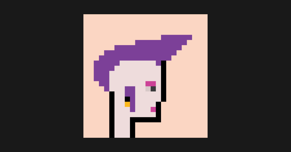 Pixel Art Female with Purple Mohawk: Unique NFT Art from the ToolCrypto ...